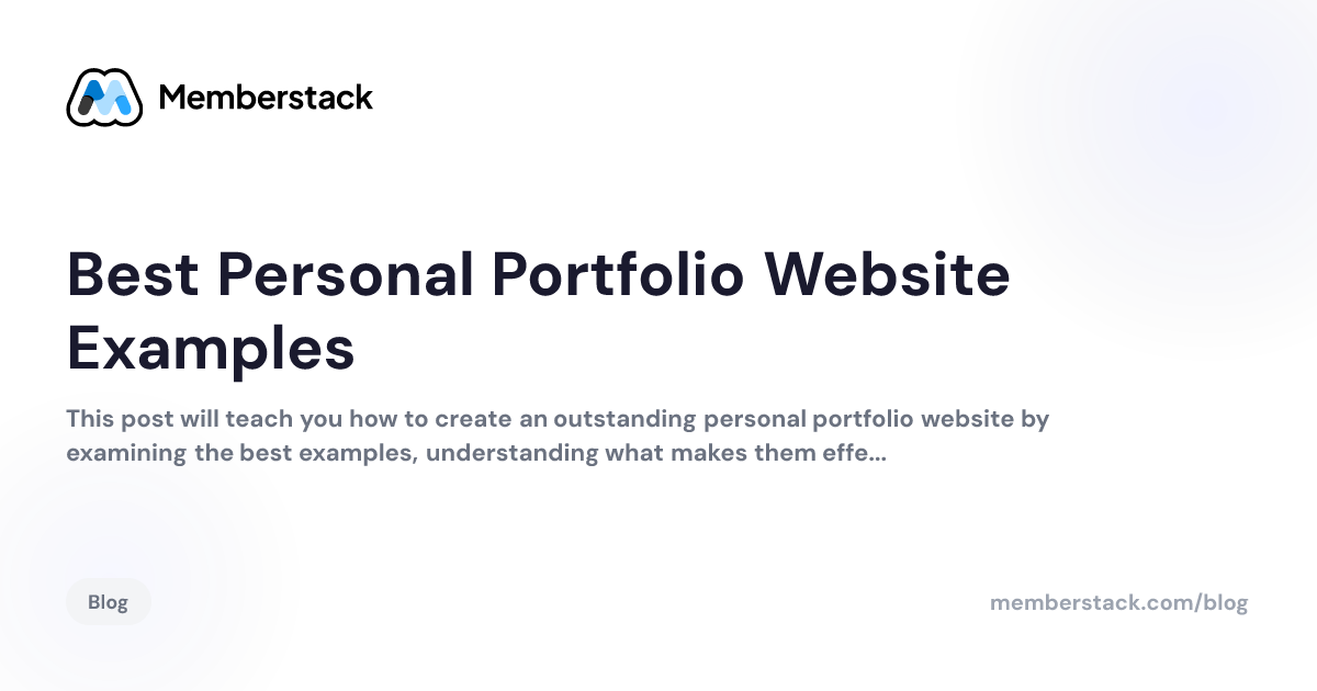 Best Personal Portfolio Website Examples | Memberstack