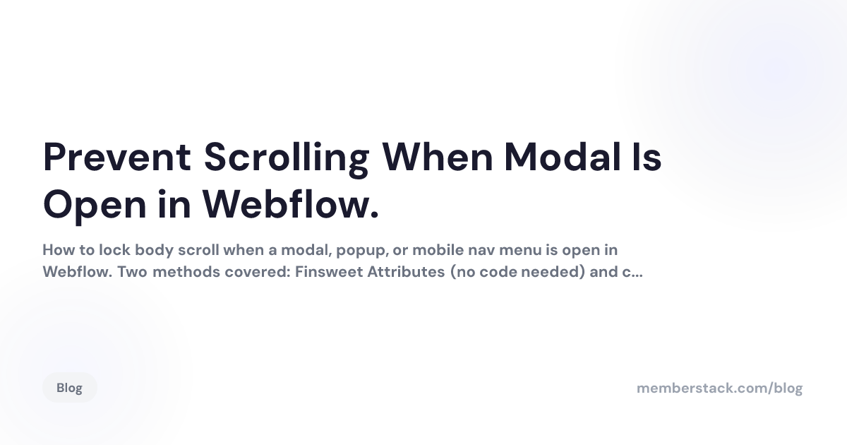 How to Prevent Body from Scrolling when a Menu Or Modal is Open in ...
