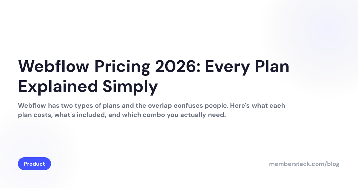 Webflow Pricing 2026: Every Plan Explained Simply | Memberstack
